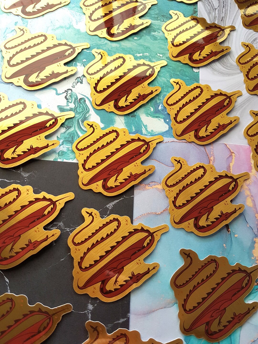 Smaug Gold Brushed Sticker the Hobbit Fanart - Etsy