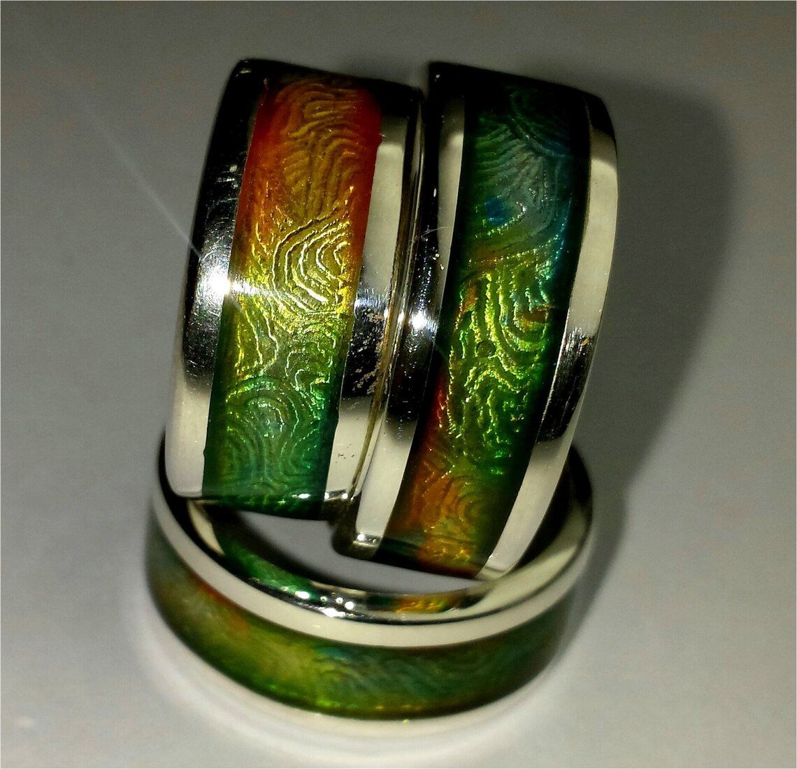 Sterling Silver Ring Engraved and Handpainted With - Etsy