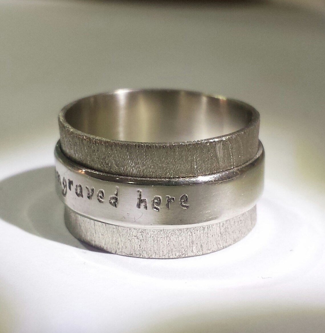 Silver Ring With Engraved Personalized Text. - Etsy