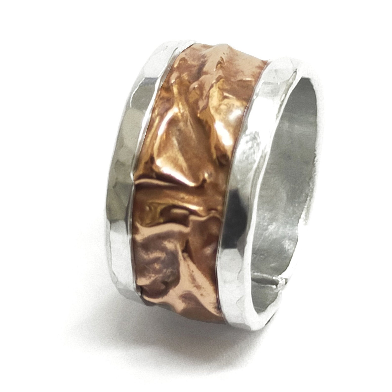 Ring Made of Aluminum and Copper, With a Wrinkled and Embossed Texture ...