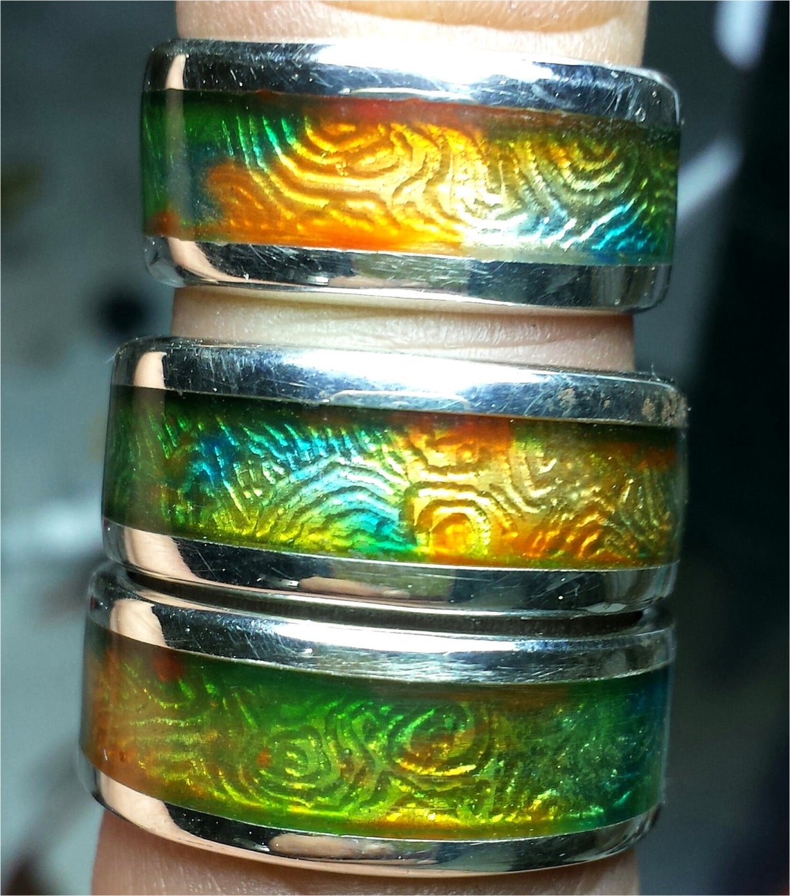 Sterling Silver Ring Engraved and Handpainted With - Etsy