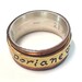 Rotating - Spinner - Ring With Secret Code and Custom Text. Silver Ring ...