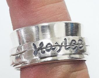 Rotating Spinner Ring With Secret Code and Custom Text. | Etsy