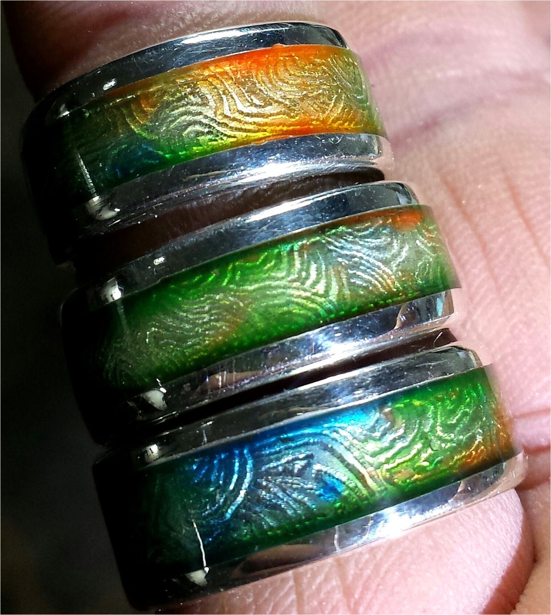 Sterling Silver Ring Engraved and Handpainted With Personalized Text ...