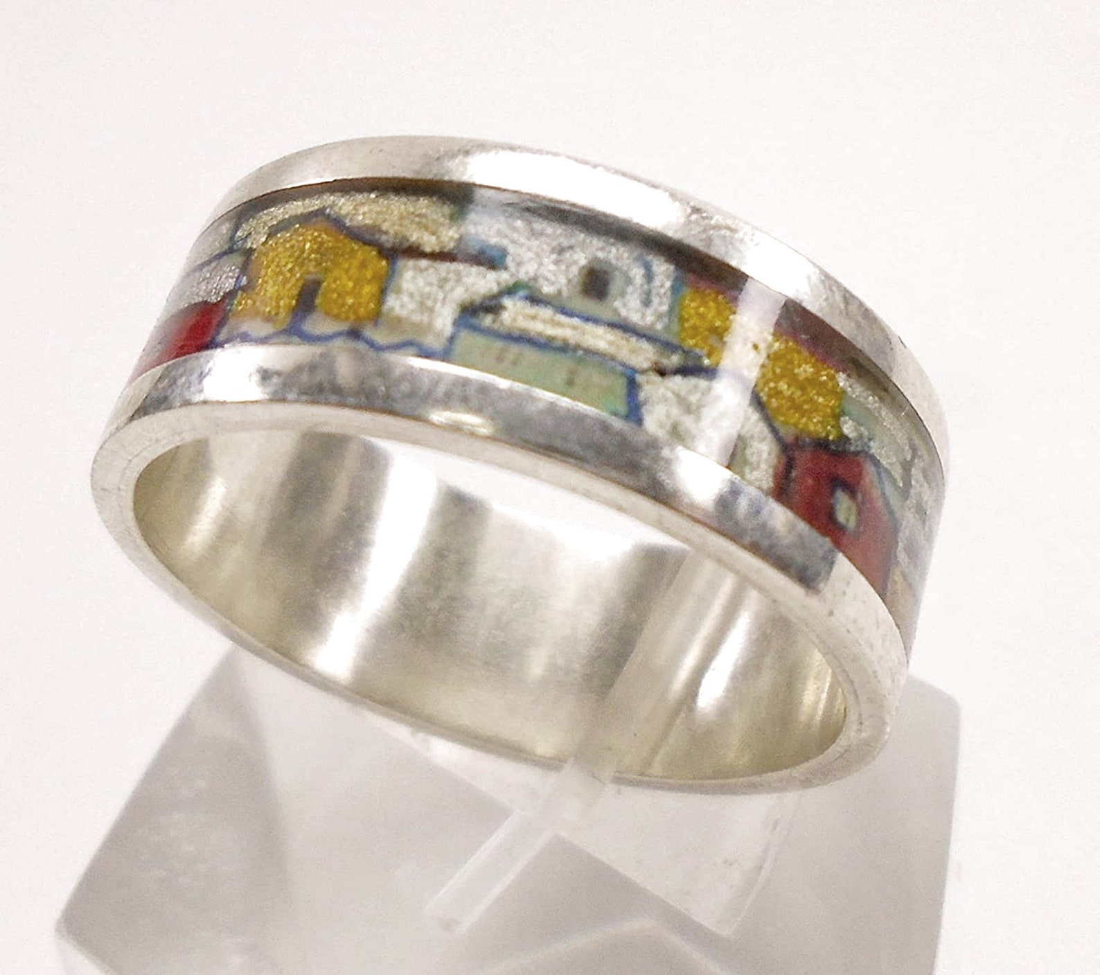 Silver Ring Handpainted With Houses Architect Ring Engineer | Etsy