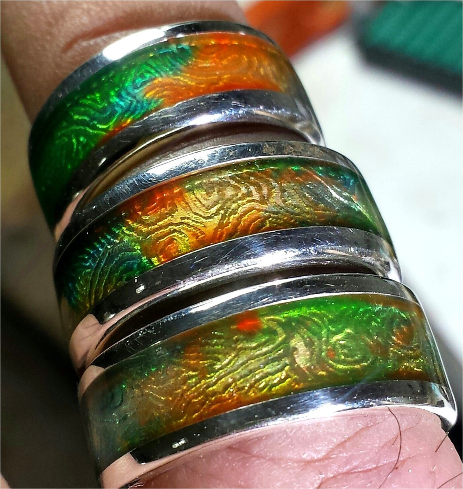 Sterling Silver Ring Engraved and Handpainted With - Etsy