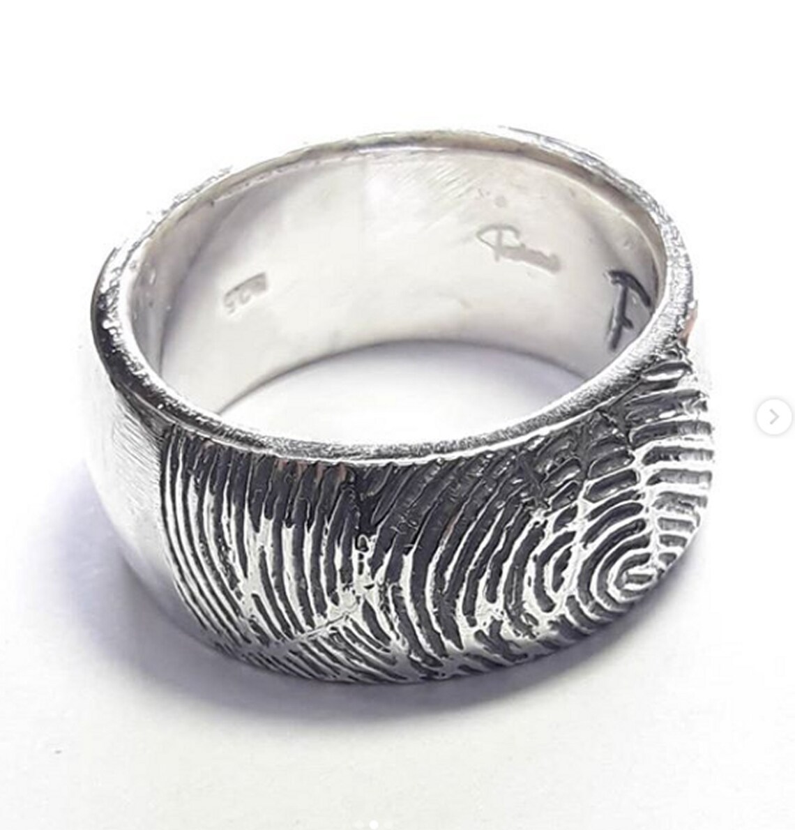 Engraved Custom Fingerprint Sterling Silver Ring With | Etsy