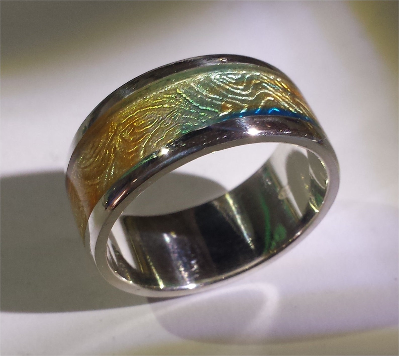Silver Ring Engraved and Handpainted Anniversary With - Etsy
