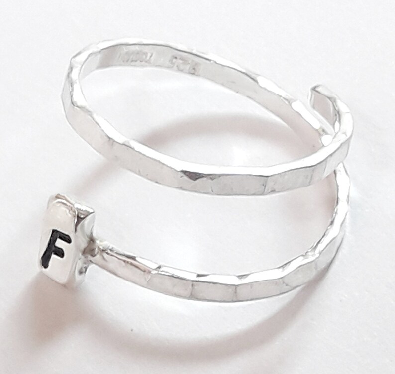 Silver Adjustable Ring Minimalist Ring Wrap Ring With a - Etsy