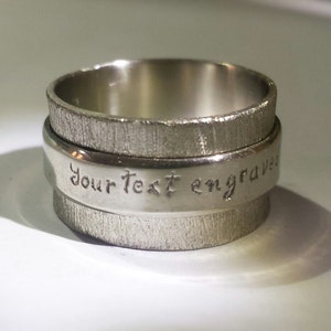 Silver Ring With Engraved Personalized Text. - Etsy