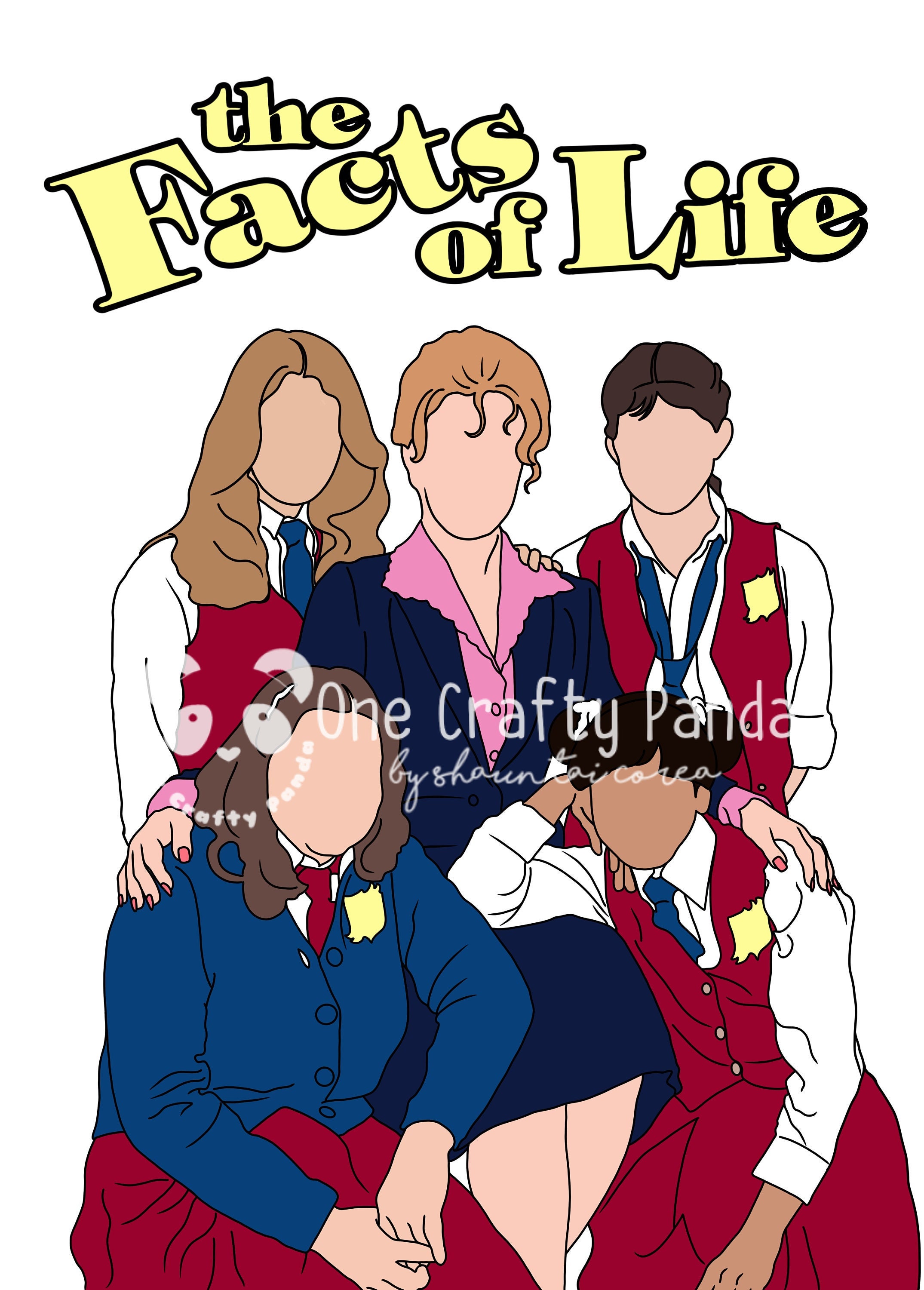 The Facts of Life 80s TV Show Minimalist Portrait PNG for - Etsy