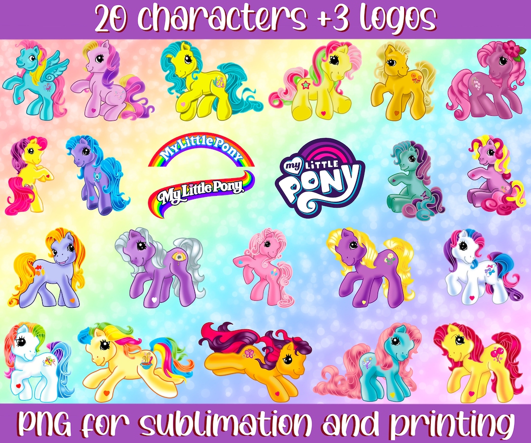 80s 90smy Little Pony Inspired PNG Bundle | Rainbow | 90s Nostalgia ...