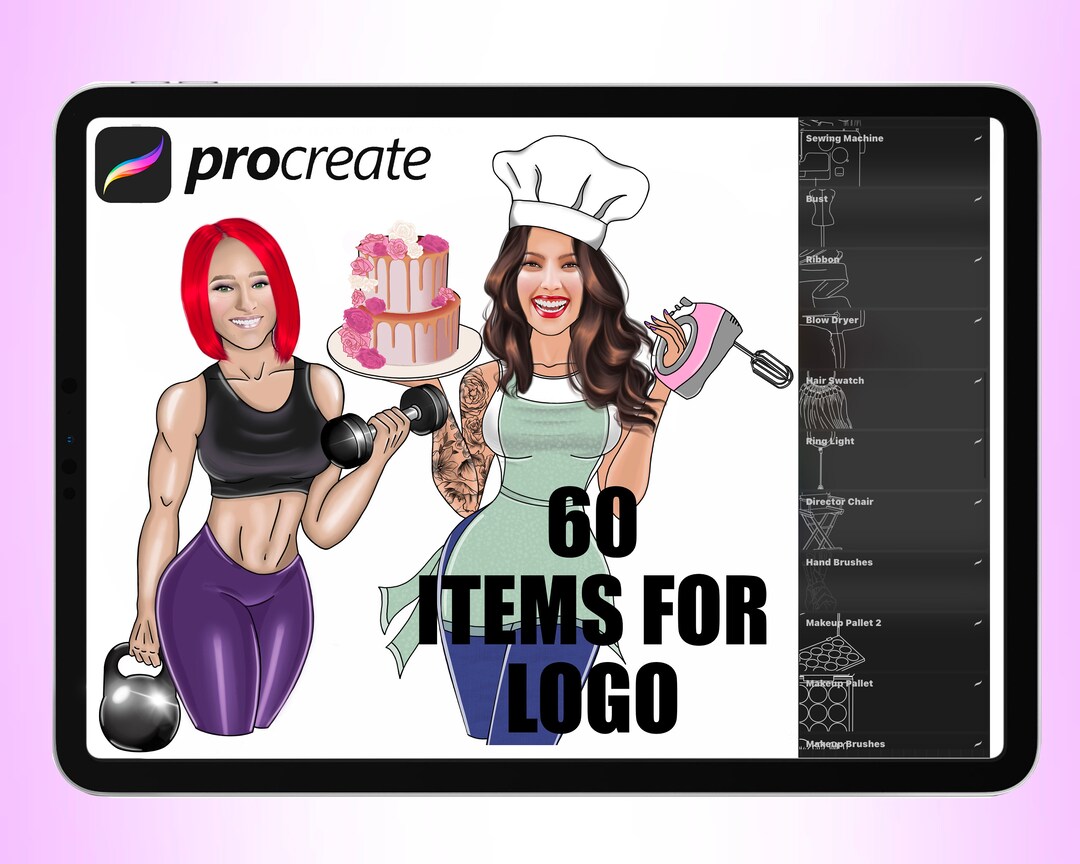 Procreate Business Logo Brush Stamps/items for Logo/cartoon Logo Props ...