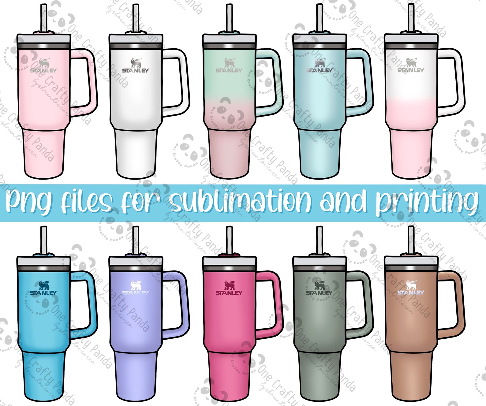 Stanley 40 Oz Quencher Tumbler Inspired PNG Instant Download Files | 10 ...