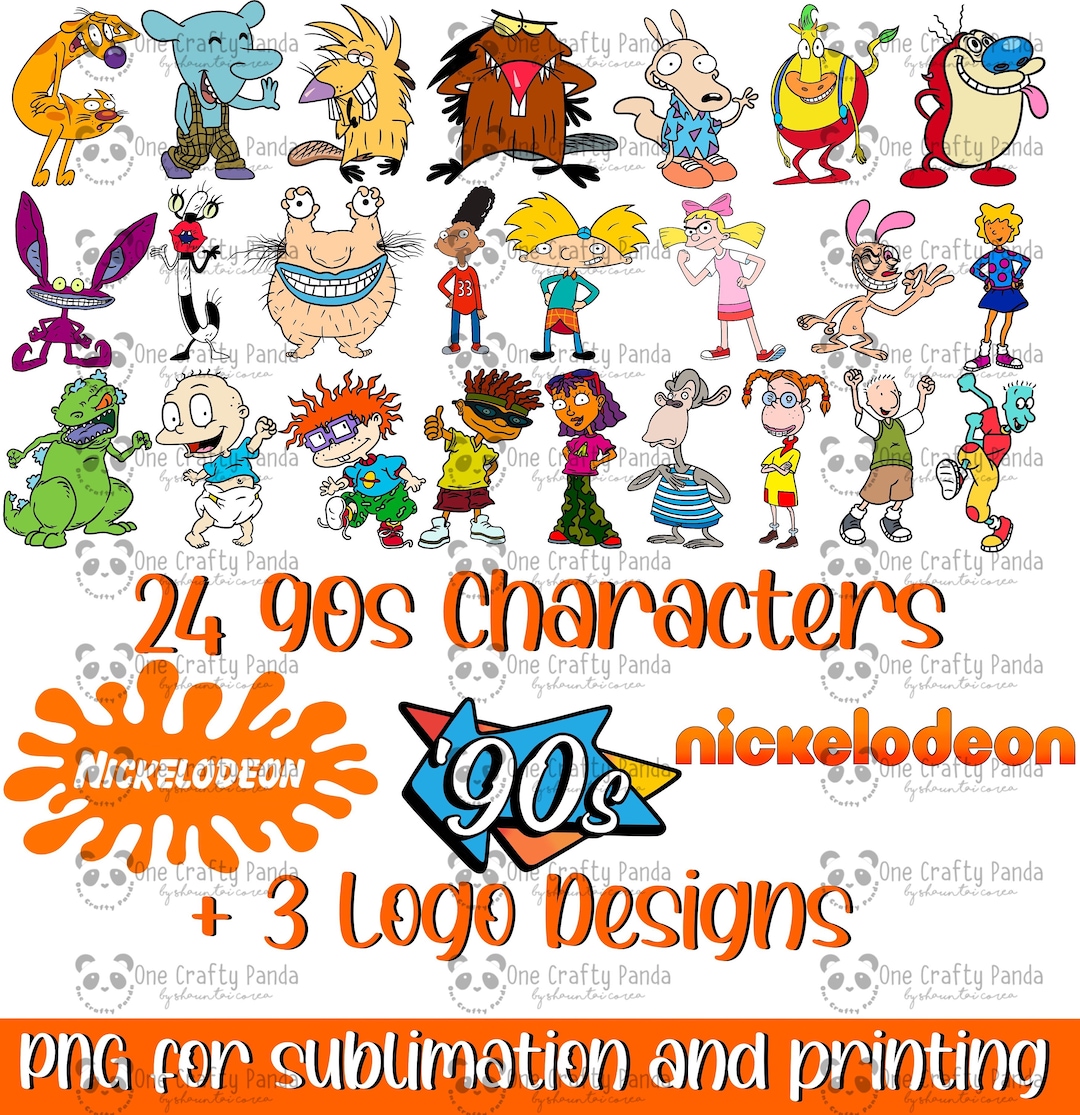 90s Nostalgia Nickelodeon Inspired Characters PNG Image Bundle ...