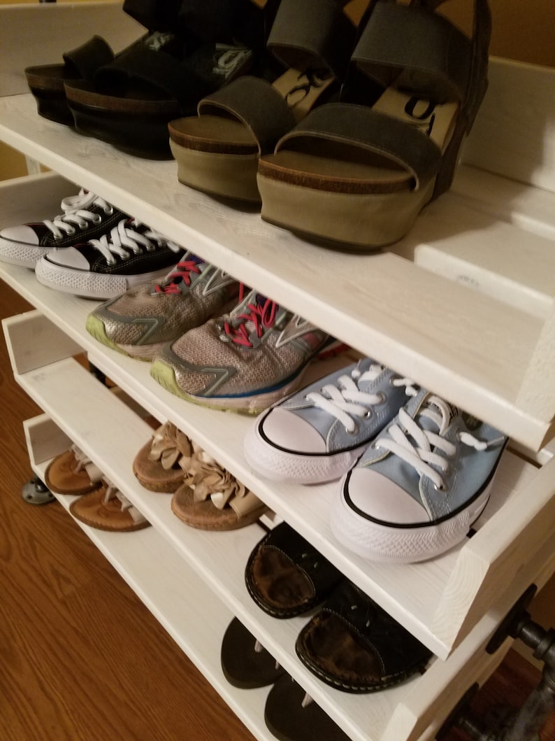 Handmade Reclaimed Wood Shoe Stand / Rack / Organizer With - Etsy