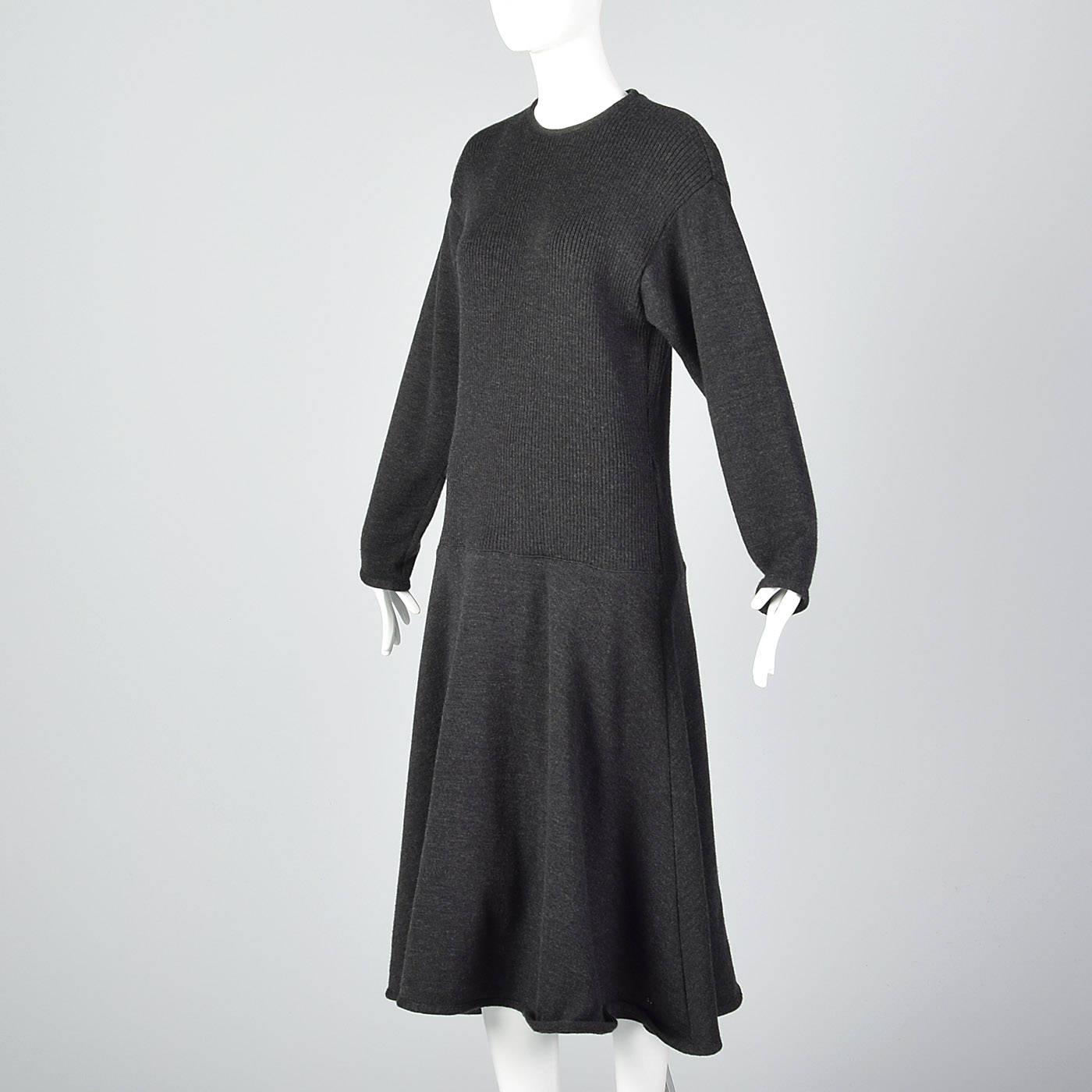 Medium 1970s Lilli Ann I. Magnin Gray Sweater Dress Long Sleeve Wool ...