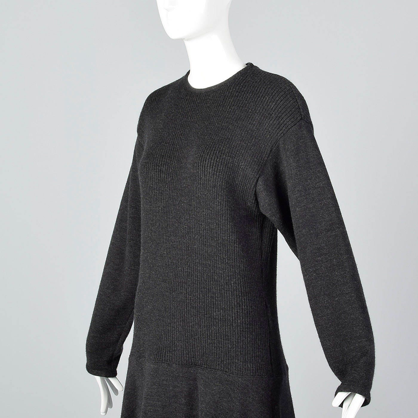 Medium 1970s Lilli Ann I. Magnin Gray Sweater Dress Long Sleeve Wool ...