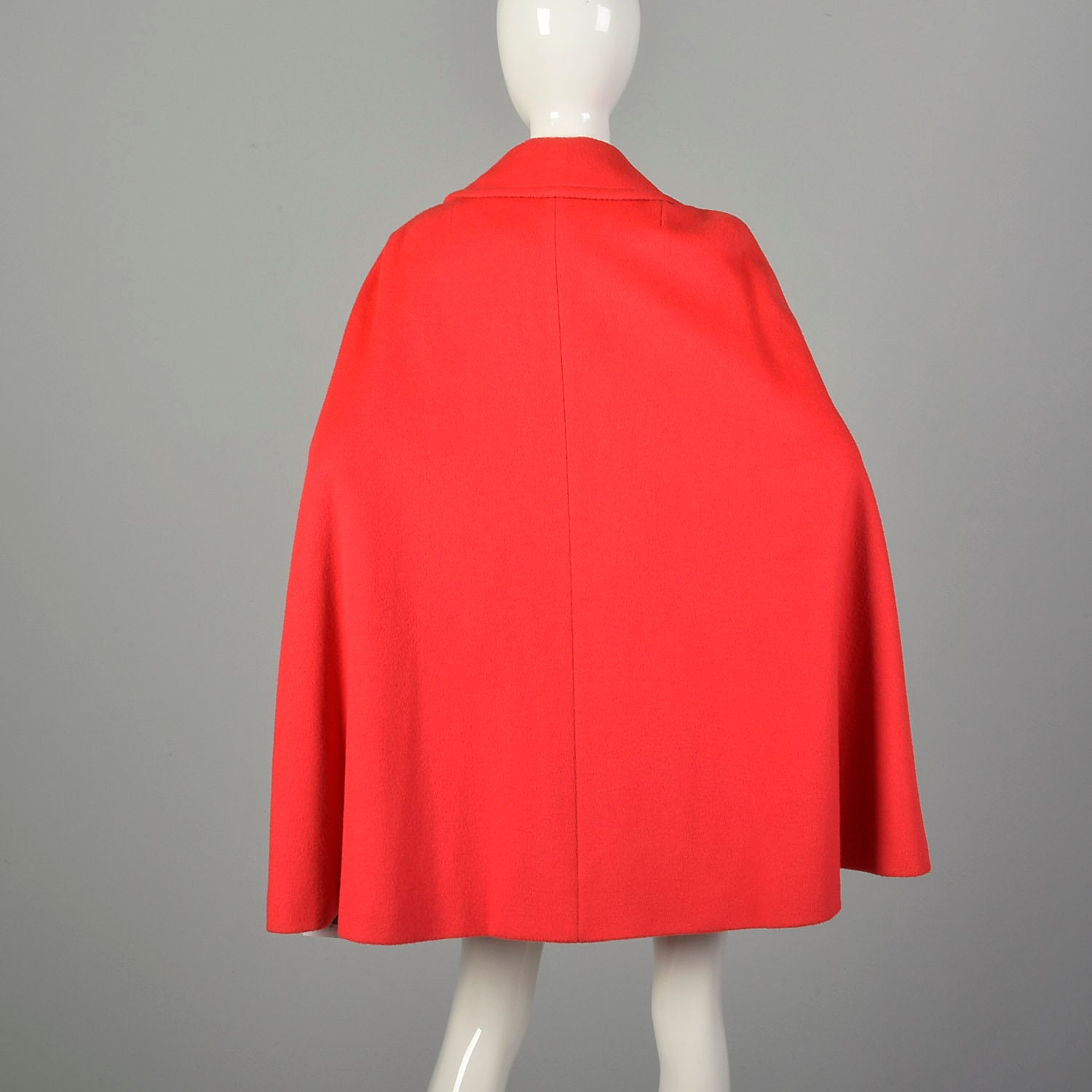 OSFM 1960s Cape Bright Orange Double Breasted Day Glo Neon Felted Cloak ...
