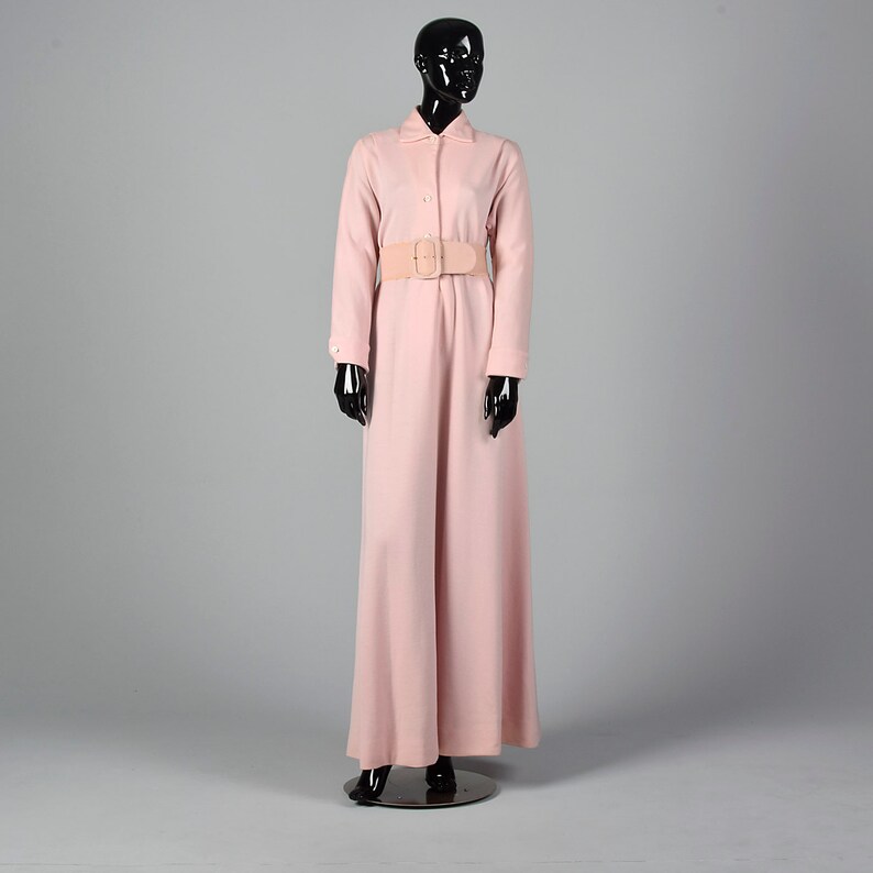 Large Pink Knit Maxi Dress With Reversible Cape Custom Made - Etsy
