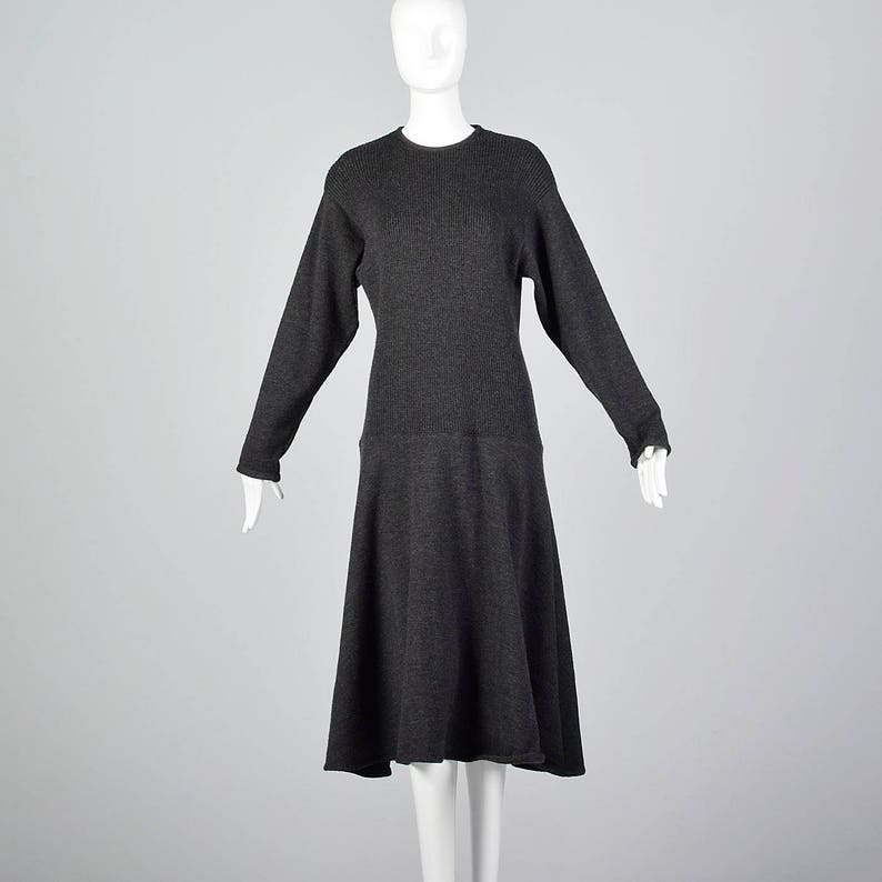 Medium 1970s Lilli Ann I. Magnin Gray Sweater Dress Long Sleeve Wool ...
