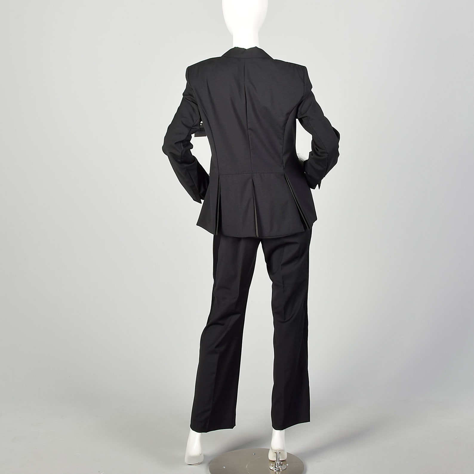 Medium 2000s Strenesse Tuxedo Black Satin Stripe Formal Suit Hollywood ...