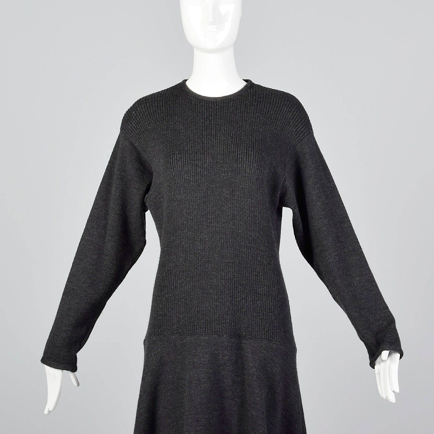 Medium 1970s Lilli Ann I. Magnin Gray Sweater Dress Long Sleeve Wool ...