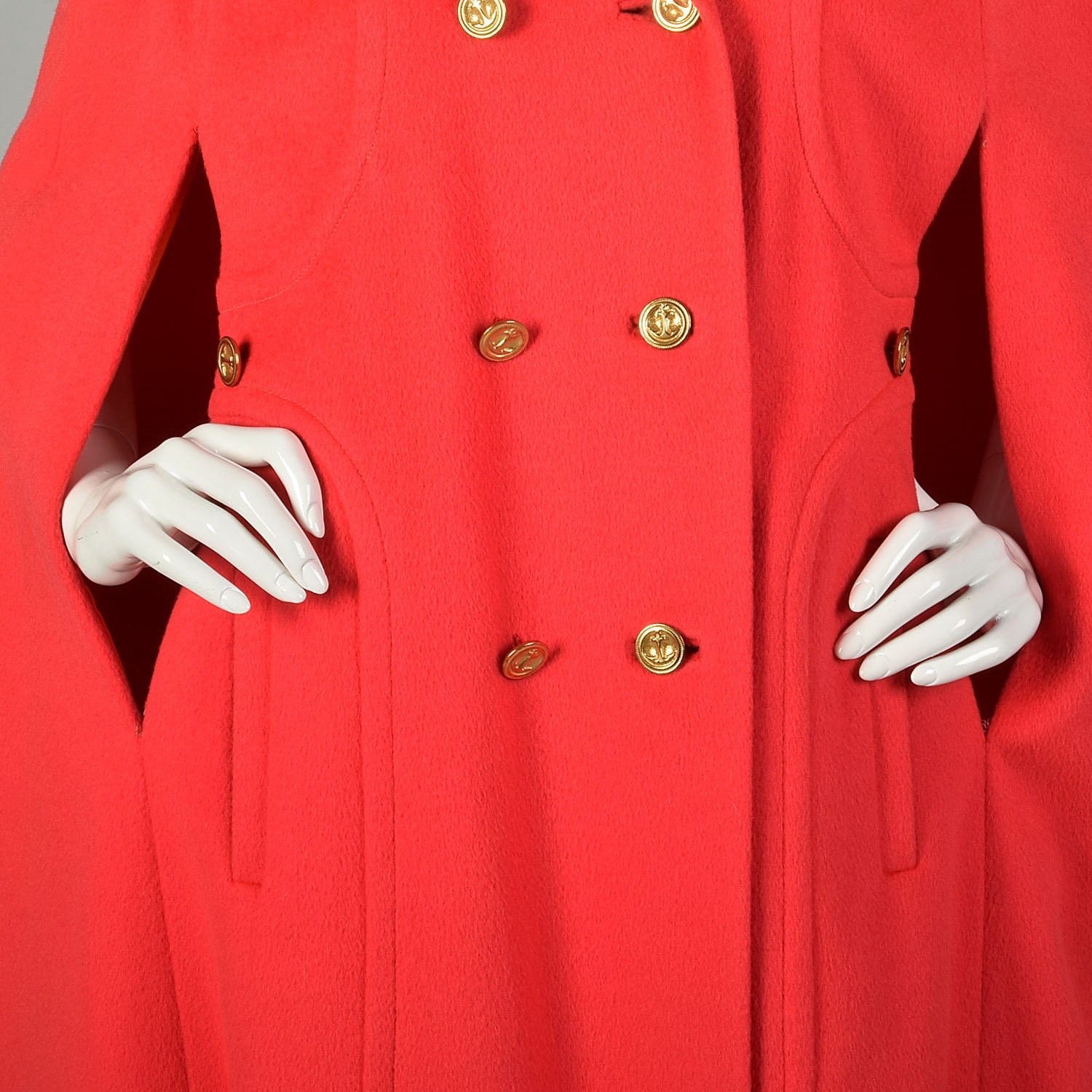 OSFM 1960s Cape Bright Orange Double Breasted Day Glo Neon Felted Cloak ...