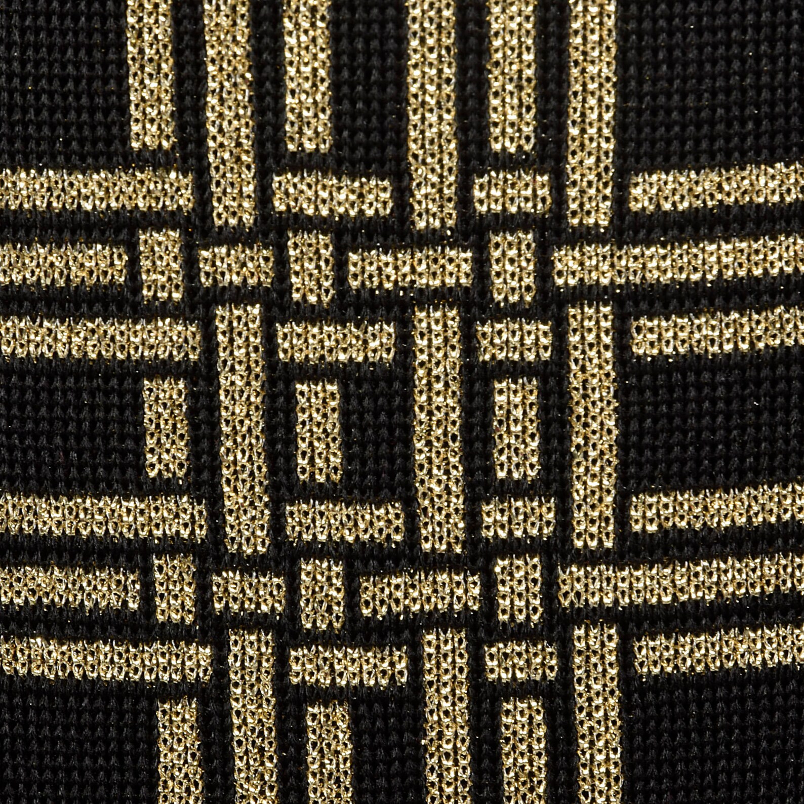 1970s Pierre Balmain Formal Black Maxi Dress With Geometric Gold Lurex ...