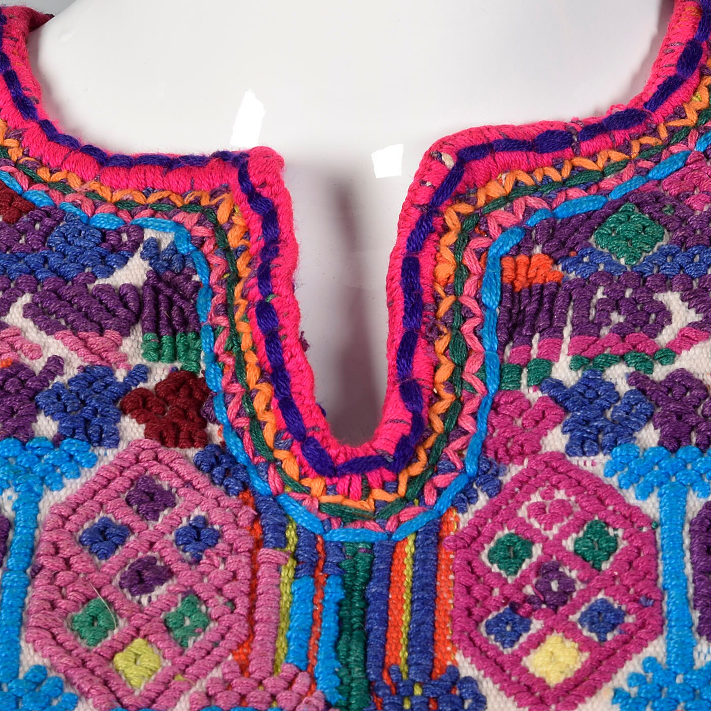 1950s Bohemian Hand Loomed Cotton Huipil Poncho - Etsy