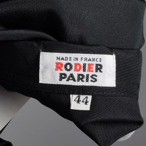 Large Rodier Paris Black Blouse Lightweight Silky Feel Gold Metallic ...
