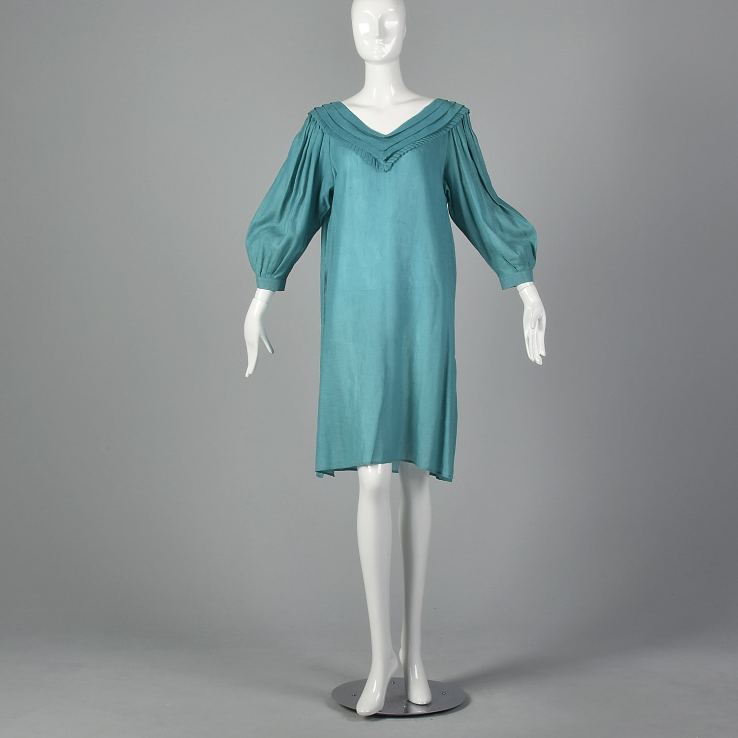 1980s Byblos Teal Tunic Dress Vintage Linen Dress Cotton Dress - Etsy