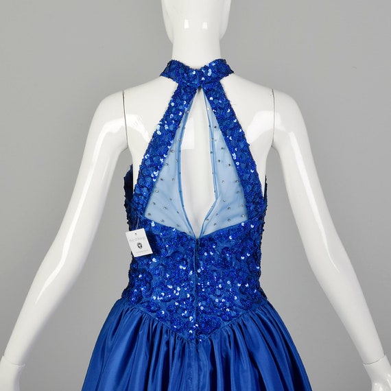 Small 1980s Ballgown Mike Benet Dress Royal Blue Gow… - Gem