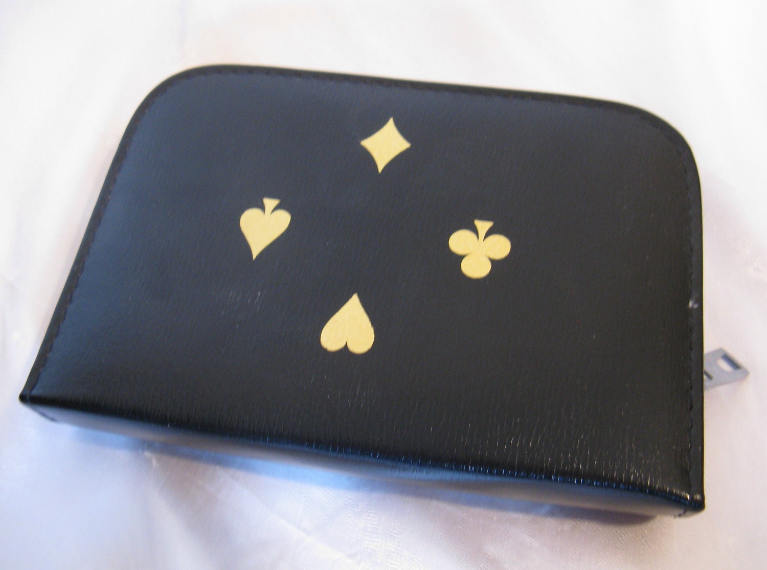 Vintage Black Leather Playing Card Case with Score Pad and | Etsy