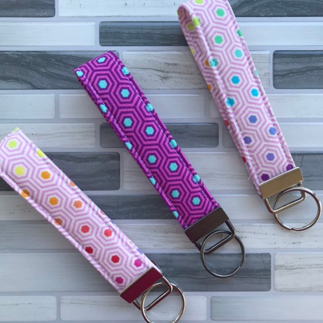 Tula Pink Keyfob - Fabric Key Fob - Keychain - Wristlet Keychain ...