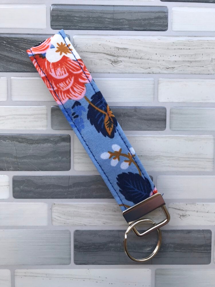 Rifle Paper Co. Keyfob fabric key fob keychain wristlet | Etsy