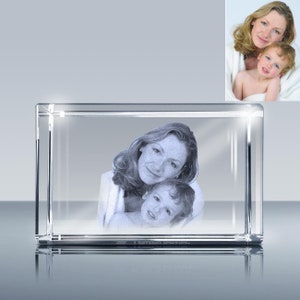 Laser Engraved Photo Crystal, Custom 3D Cube Gift - Etsy