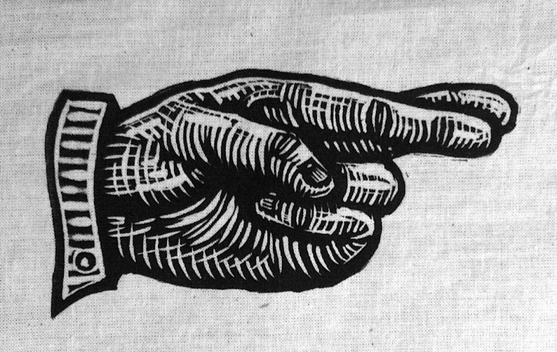 Crossed Fingers Linocut Patch - Etsy