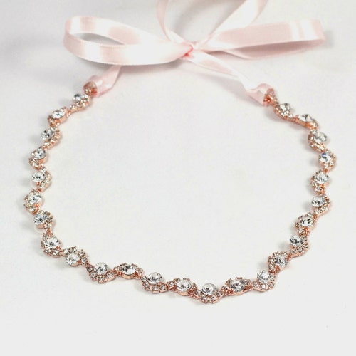 Rose Gold Forehead Piece Bridal Headpiece Wedding Hair - Etsy