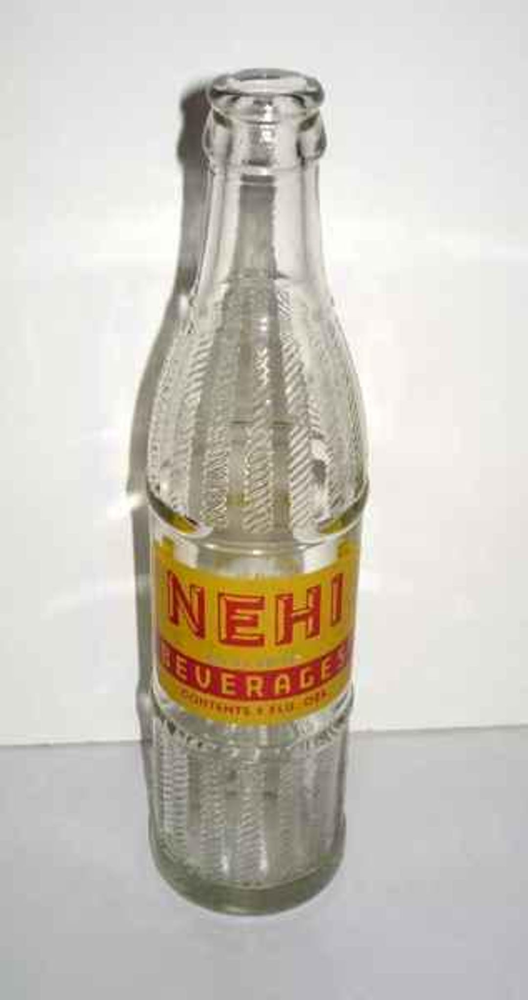 1940's NEHI Beverages Riverside California Soda Bottle Yellow & Red ...