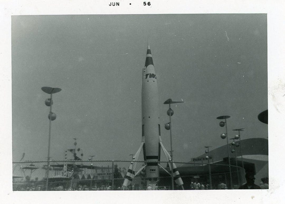 1956 Disneyland TWA Flight to the Moon Rocket Ship Ride Photograph Ca ...