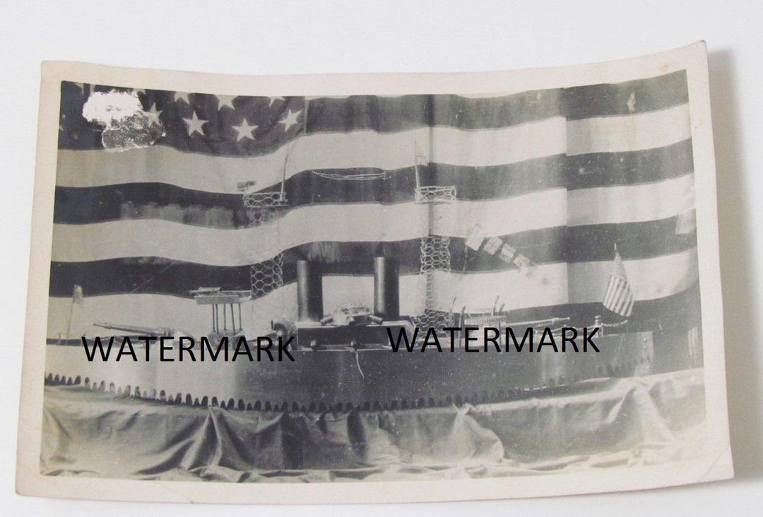 Photo Navy Uss Battleship Junk Art C1900 Creative - Etsy