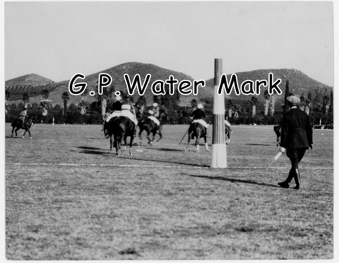 1929 Polo Match Game Riverside California Photograph Ca 9" X 7" Field ...