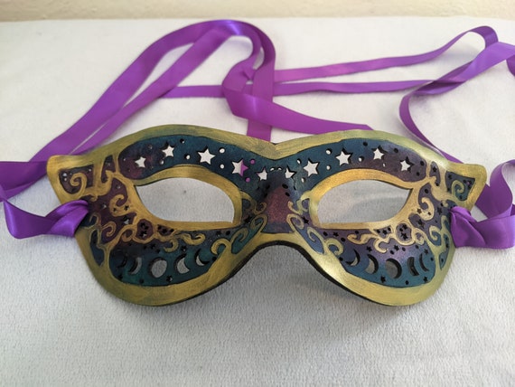 Leather Moon and Stars Mask - Etsy