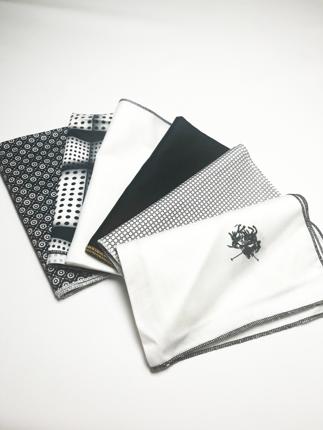 6 X Vintage Patterned Handkerchiefs, Mixed Hankies, 6 Beautiful Hankies ...
