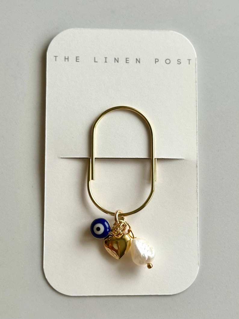 Planner Paper Clip | Pearl Heart Gold Plated Bookmark for Journal ...