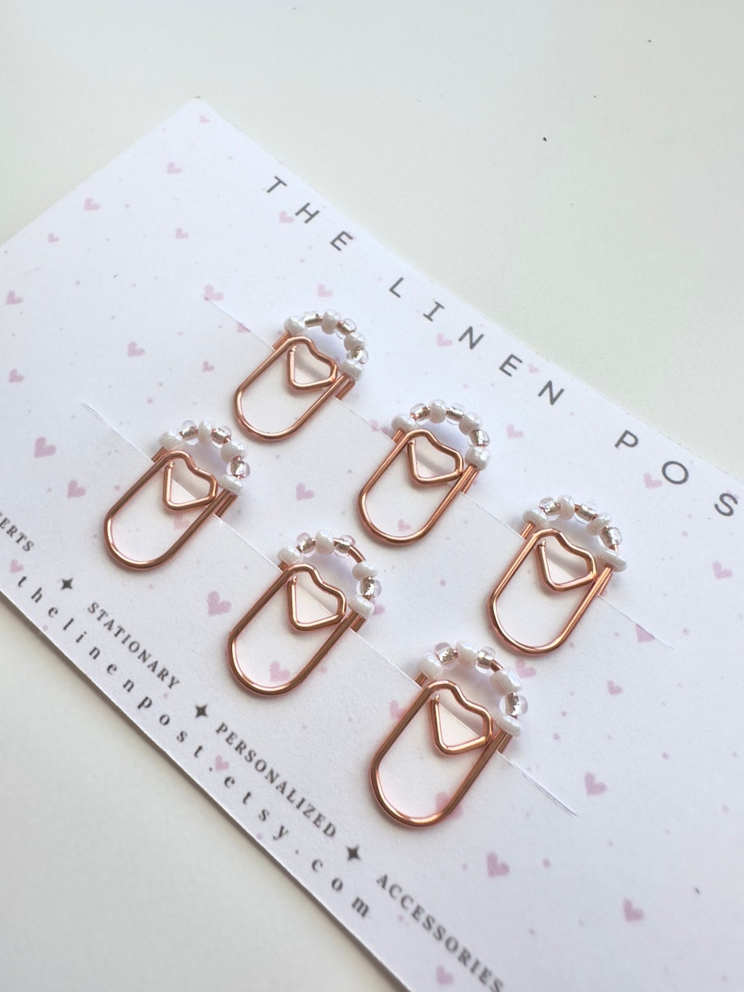 Mini Rose Gold Paper Clips | Cute Stationary Paperclips | Planner ...
