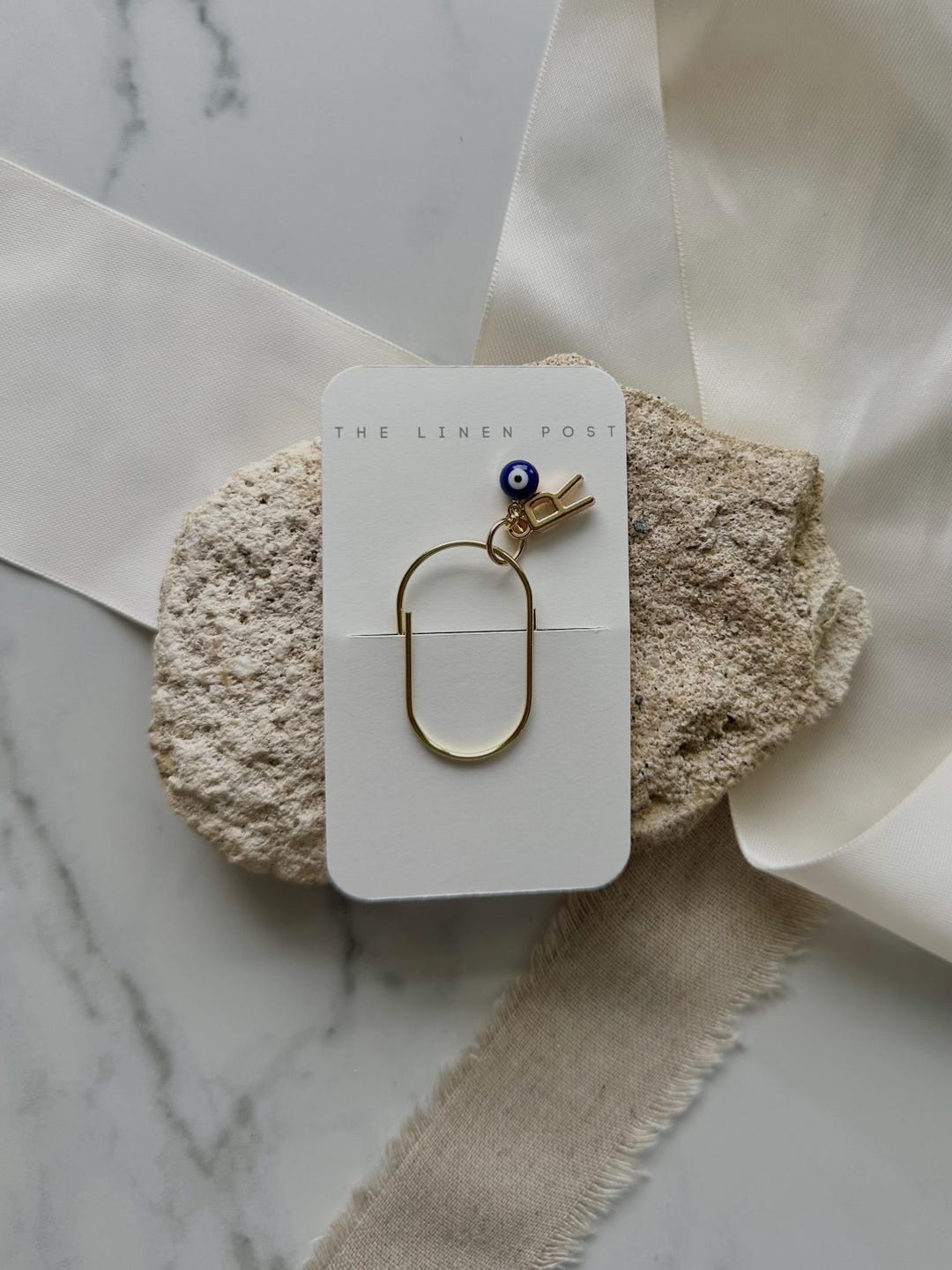Planner Paper Clip | Evil Eye Initial Gold Bookmark for Journal ...