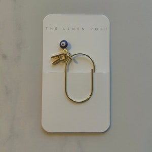 Planner Paper Clip | Evil Eye Initial Gold Bookmark for Journal ...