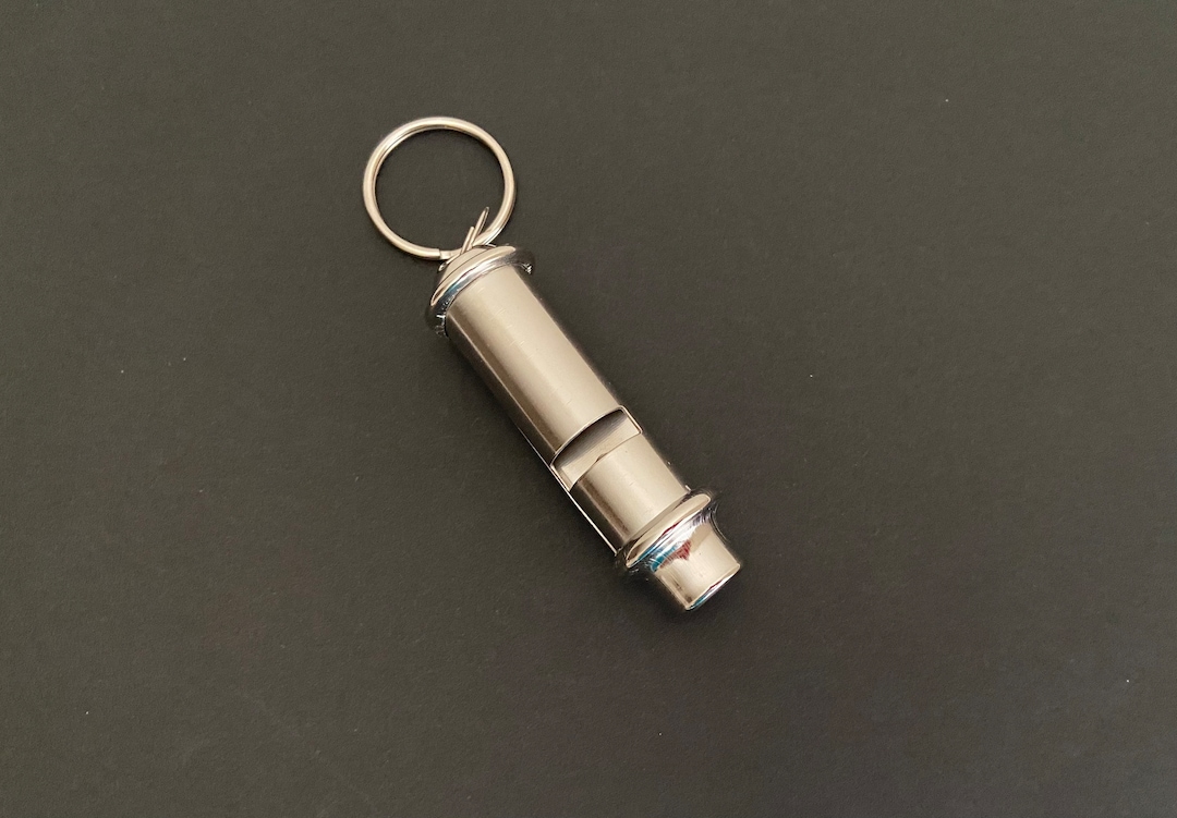 Personalized Stainless Steel Whistle Key Chain. Light Weighted Safety ...